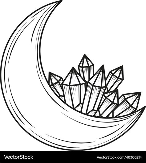 Moon Minimalist Tattoo Royalty Free Vector Image