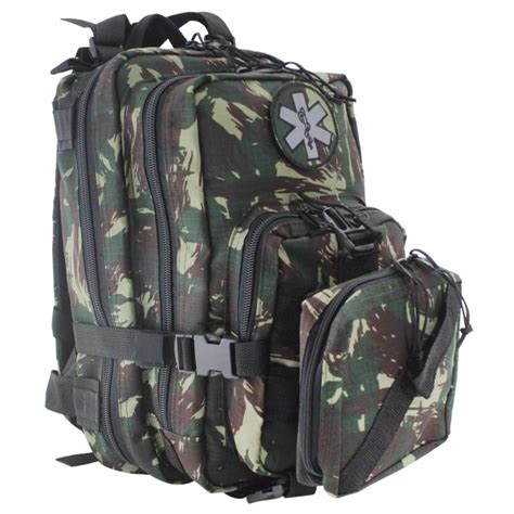 MOCHILA TÁTICA APH 709 CAMUFLADA FIBRA RESGATE Fibra Bolsas