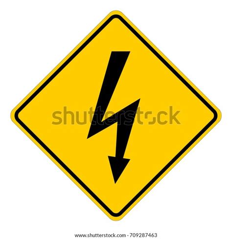 High Voltage Yellow Square Warning Sign Stock Vector Royalty Free