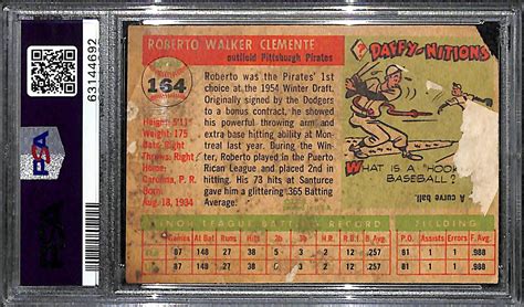 Lot Detail 1955 Topps Roberto Clemente 164 Rookie Card Graded PSA