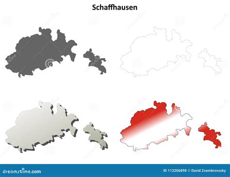Sistema Detallado En Blanco Del Mapa Del Esquema De Schaffhausen