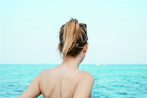Back Of A Girl At The Beach Image Free Stock Photo Public Domain