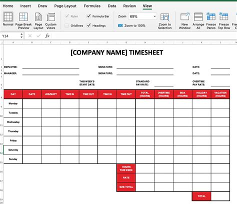 Timesheet Invoice Template Excel PARAHYENA