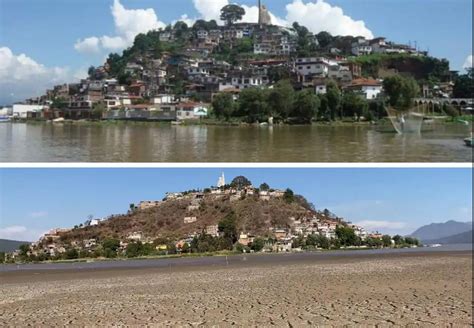 Así se ve hoy el lago de Pátzcuaro en México ante la peligrosa sequía