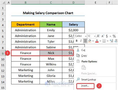 How To Make A Salary Comparison Chart In Excel Easy Steps