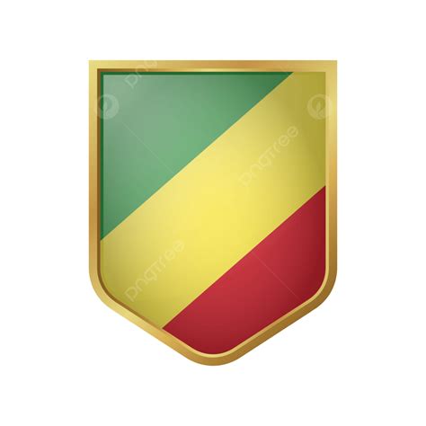 Republic Congo Flag Vector With Golden Frame Republic Congo Flag