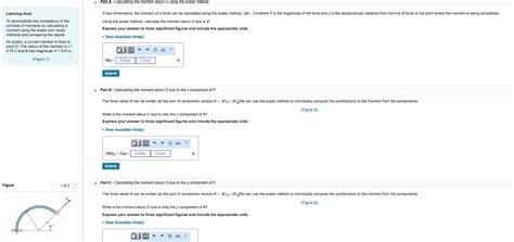 solved part a calculating the moment about o using scaler