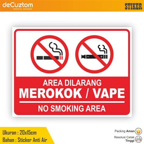 Sticker Dilarang Merokok Stiker Larangan Dilarang Merokok Sticker