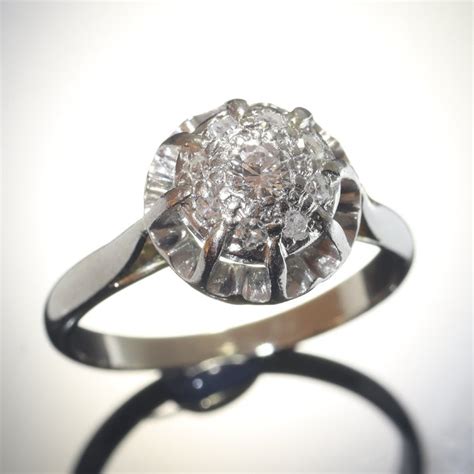 18 Kt Platinum White Gold Ring 0 33 Ct Diamonds Catawiki