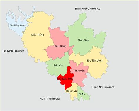 Bản đồ hành chính tỉnh Bình Dương quy hoách mới nhất