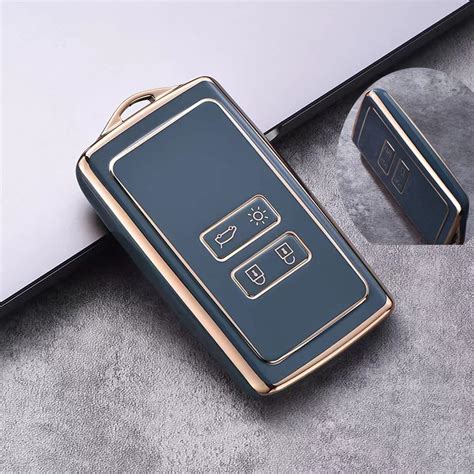 Blue Car Key Cover Shell For Renault 4 Buttons Car Key Fob Duster Key