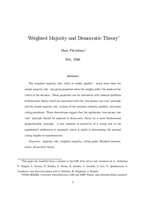 pdf weighted majority and democratic theory marc fleurbaey