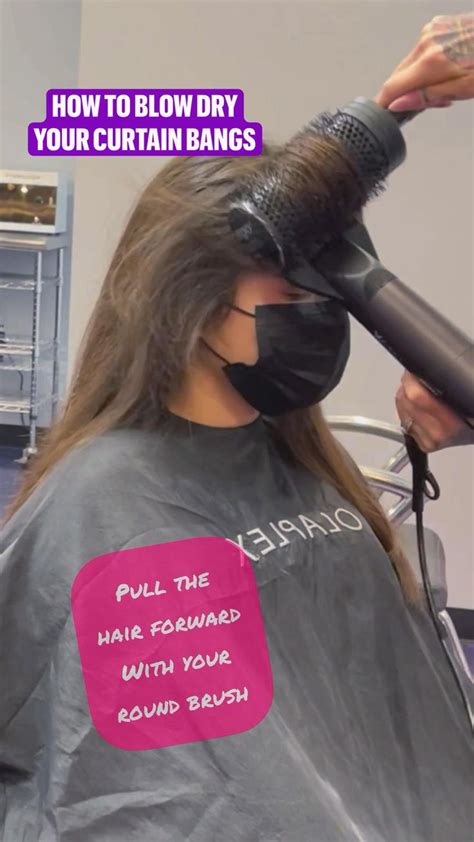 How To Blow Dry Your Curtain Bangs Blow Dry Curls Blowout Hair Blow