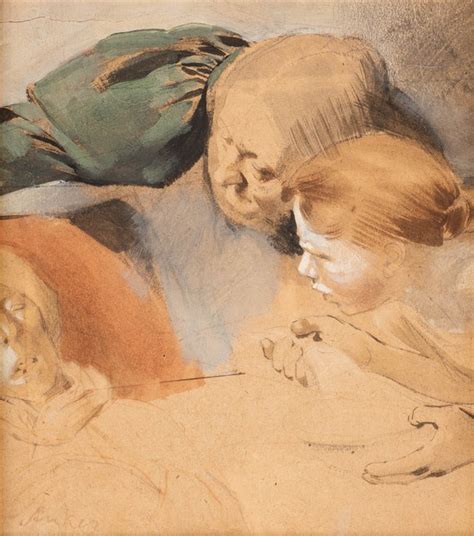 Albert Anker 18311910 Aquarellierte Zeichnung Catawiki
