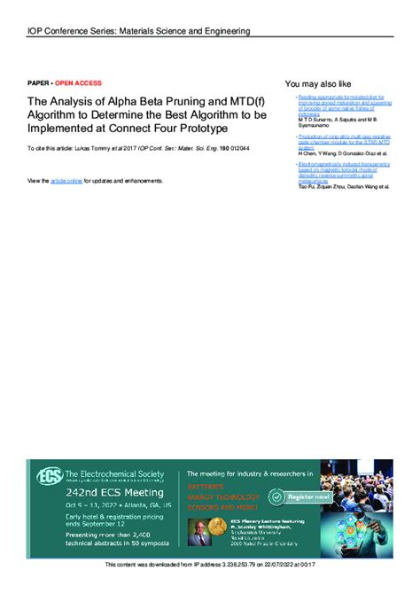 pdf the analysis of alpha beta pruning and mtd f algorithm to determine the best algorithm to