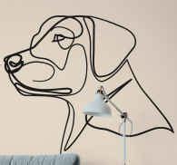 Autocolante decorativo cão e gato Labrador minimalista TenStickers