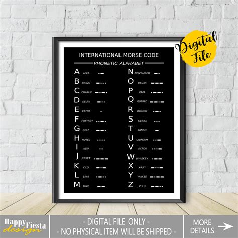 Morsecode Alphabet Poster Morsezeichen Buchstaben Morse Atelier Yuwa