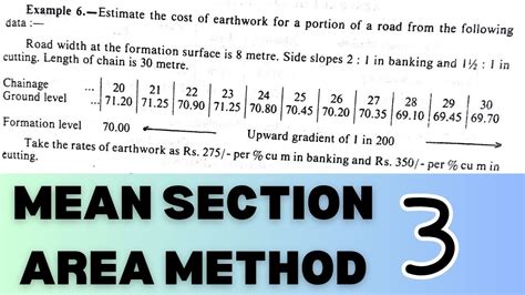 Mean Section Area Method Mid Section Area Method Part 3 Road