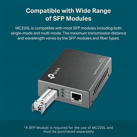 Convertidor De Medios Tp Link Mc L Gigabit Ethernet Sft Fibra Optica