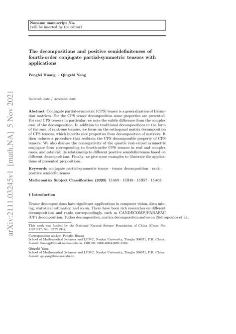 the decompositions and positive semidefiniteness of fourth order conjugate partial symmetric