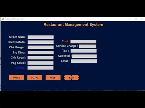 How To Create Restaurant Management Systems In Python Part Youtube