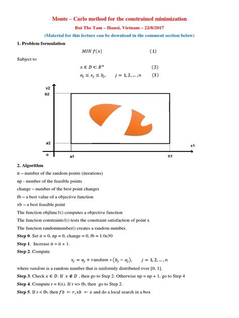 monte carlo method for the constrained minimization pdf mathematical optimization