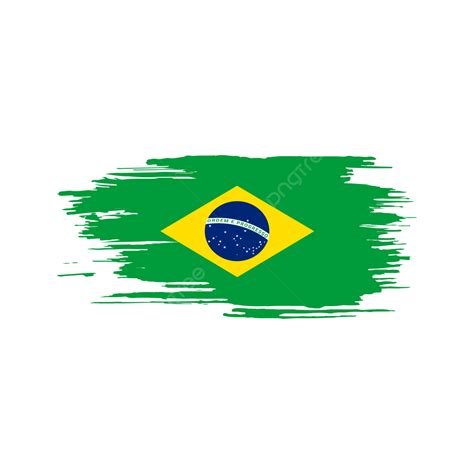 Brasil Bandera Transparente Acuarela Pintada Pincel Vector Art Png