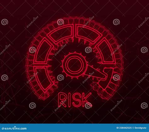 Risk Icon On Speedometer High Risk Meter Vector Illustration Stock