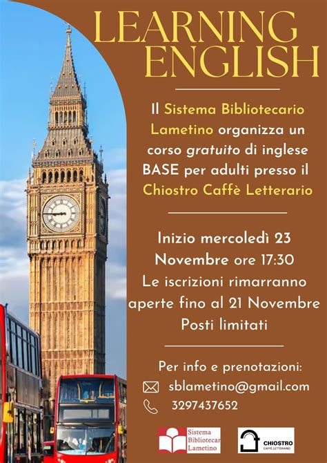 Corso Di Inglese Base Per Adulti Sistema Bibliotecario Lametino Le