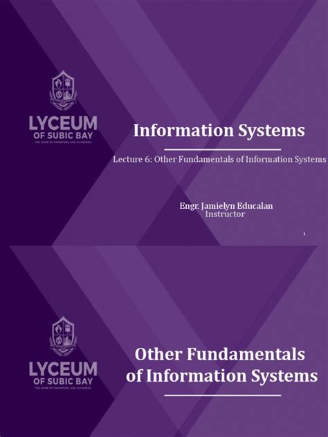 lecture 6 other fundamentals of information systems pdf information system artificial