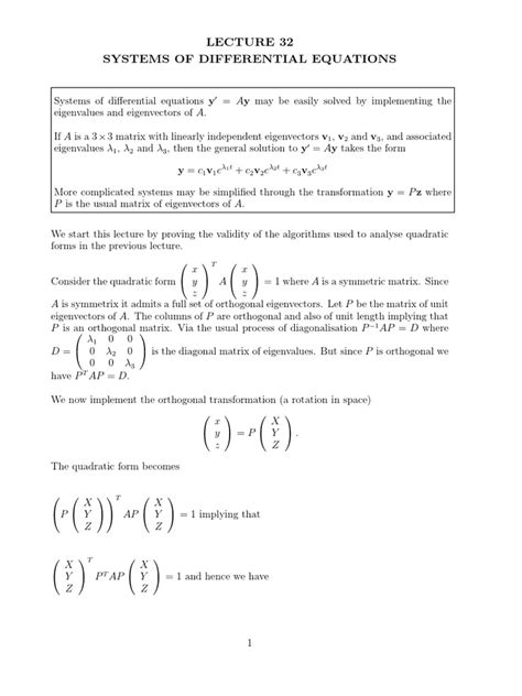 systems of differential equations pdf eigenvalues and eigenvectors operator theory