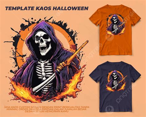 Ilustración De Camiseta Con Logo De Una Linda Parca De Halloween