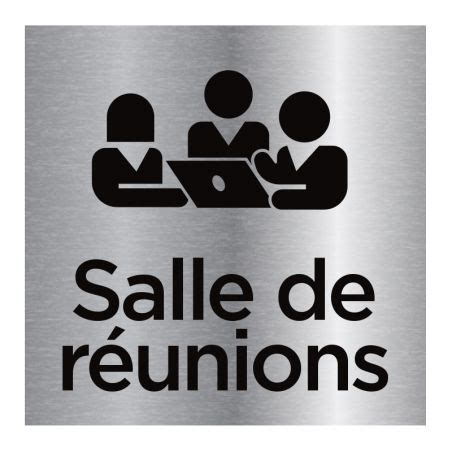 Signalisation plaque de porte aluminium brossé Salle de réunion