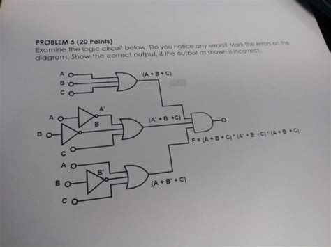solved problem 5 20 points examine the logic circuit