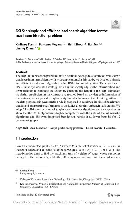 dsls a simple and efficient local search algorithm for the maximum bisection problem