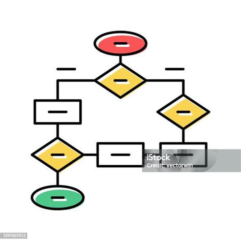 Ilustración De Diagrama De Flujo Icono De Color Ilustración Vectorial Y Más Vectores Libres De