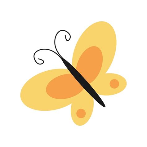 Cute Yellow Butterfly Clipart Png