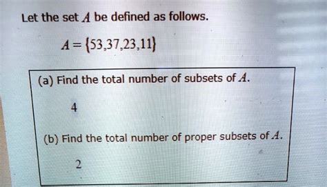 solved let the set a be defined a5 follows 4 53 37 23 11 a find the total number of