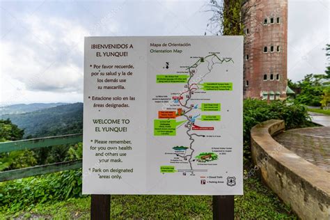 El Yunque Puerto Rico Febrero Mapa Del Bosque Nacional El