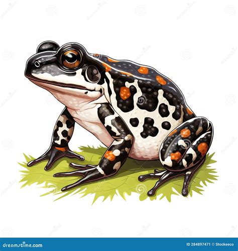 Simple Fire Bellied Toad Clip Art With White Margins Stock Illustration