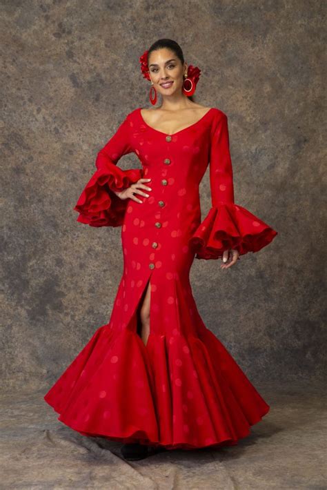 Traje de flamenca rojo de Aires de Feria 2019 Modelo Rocío Vestidos