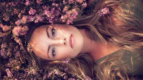 Wallpaper Face Sunlight Women Outdoors Model Blonde Flowers