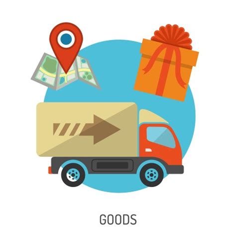 Delivery Courier Truck Car Deliver Flat Cartoon Vector Image