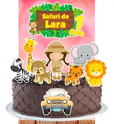 Busca Topo De Bolo Topper De Bolo Personalizado Safari Menina A Venda
