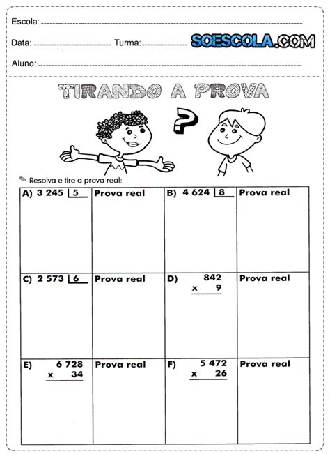 Atividades De Divis O Para O Ano S Escola