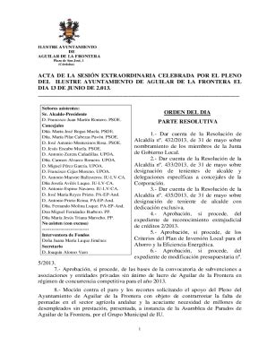 Completable En línea acta de la sesin extraordinaria celebrada por el