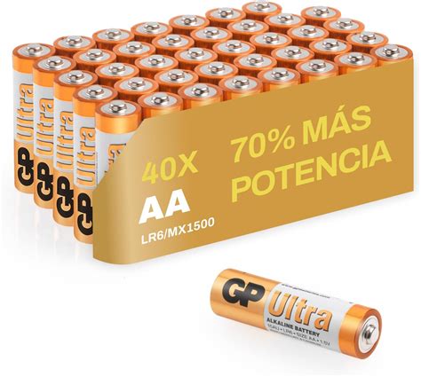 GP Pilas AAA LR03 Lote de 40 Extra Baterías Alcalinas LR3 1 5v