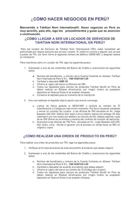 PDF CÓMO HACER NEGOCIOS EN PERÚ PDF file Un borrador del