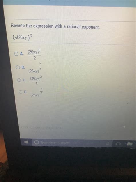 solved rewrite the expression with a rational exponent
