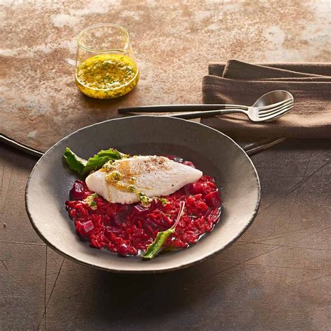 Rote Bete Risotto Mit Kabeljau Thermomix Rezept ESSEN UND TRINKEN